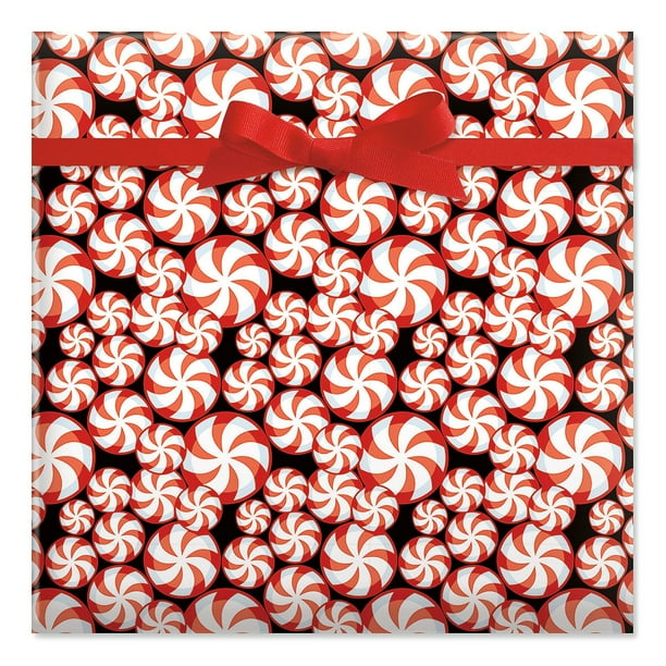 Christmas Candy Jumbo Rolled Gift Wrap - 1 Giant Roll, 23 inches Wide ...