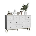 Resenkos Modern 8 Wide Drawer Long Dresser Chest of Drawers Wooden ...