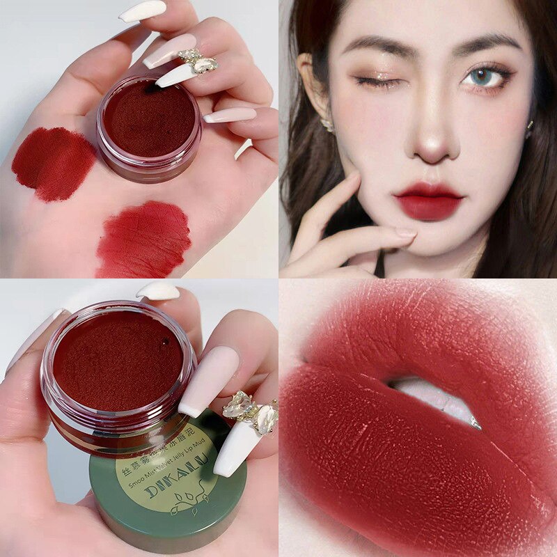 Bálsamo de barro labial enlatado Glaze Crystal Hidratante Lápiz labial ...