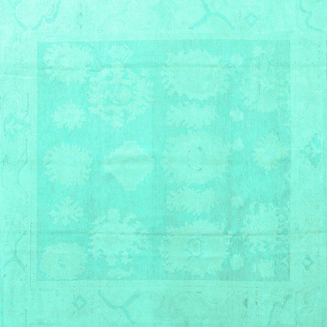 Ahgly Company Machine Washable Indoor Square Oriental Turquoise Blue ...