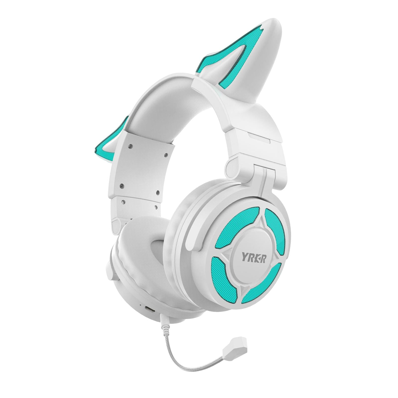 Milaget Gaming Headset, V5.3 Detachable Microphone, Foldable Cat Ear ...