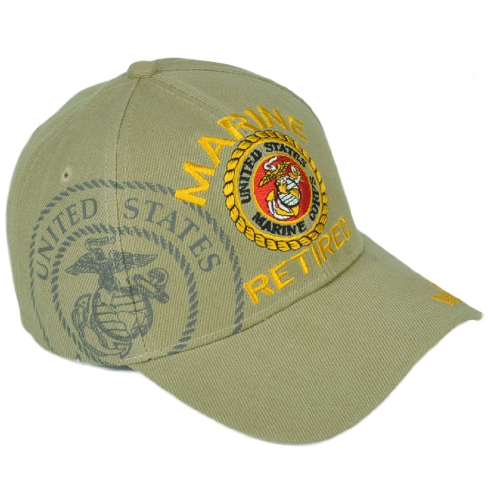 U.S Marines Corps Retired Beige Military Hat Cap Curved Bill USMC ...