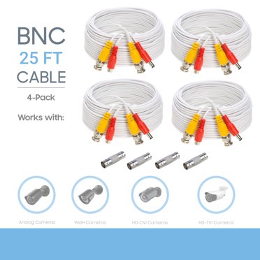 CableVantage 60ft Security Camera Cable Wire with BNC RCA Connectors ...