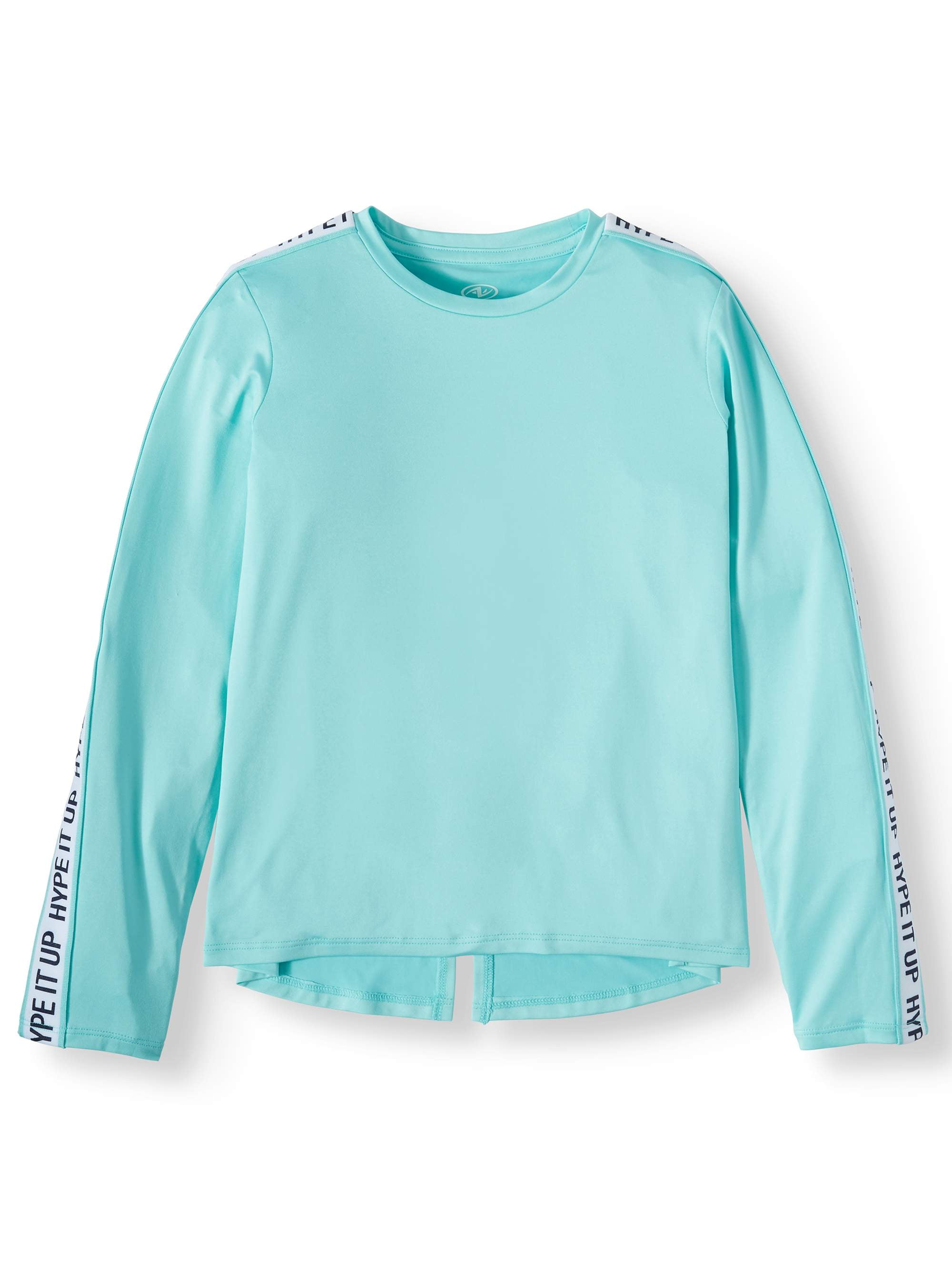 Athletic Works Long Sleeve Side Taped Active T-Shirt (Little Girls, Big ...