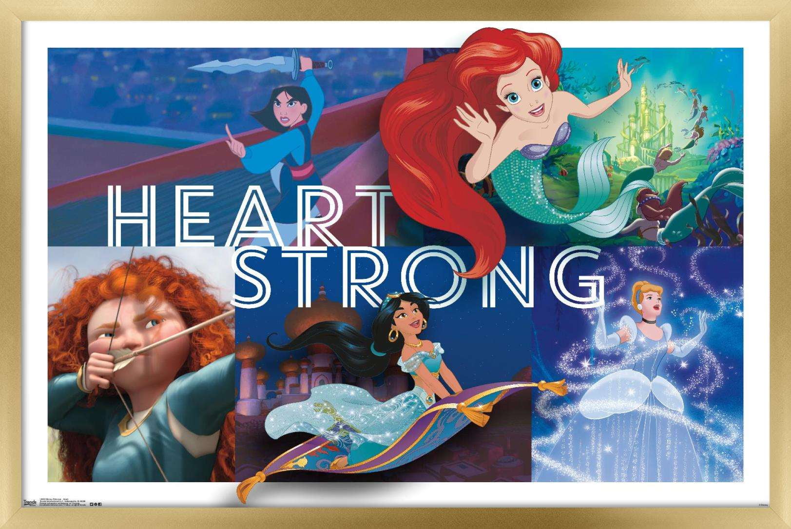 Disney Princess - Heart Wall Poster, 14.725" x 22.375", Framed ...