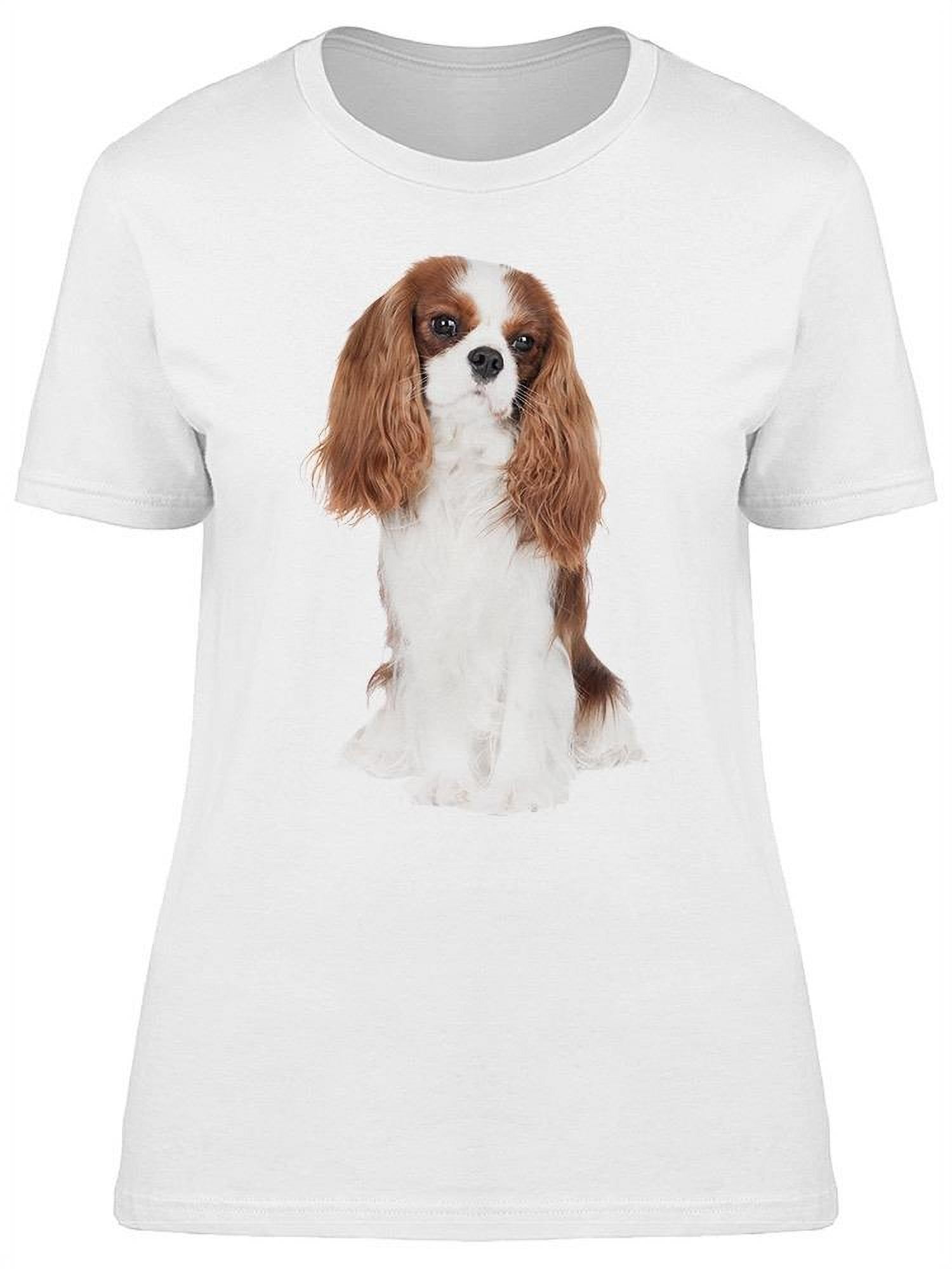 Smartprints Womens Graphic Tee - King Charles Spaniel Sitting - Regular Fit 100% Cotton ...