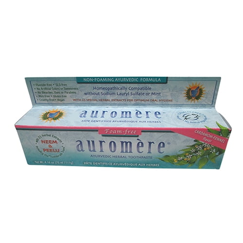 Auromere Ayurvedic Herbal Toothpaste Non Foaming Cardamom Fennel, 4.16 ...