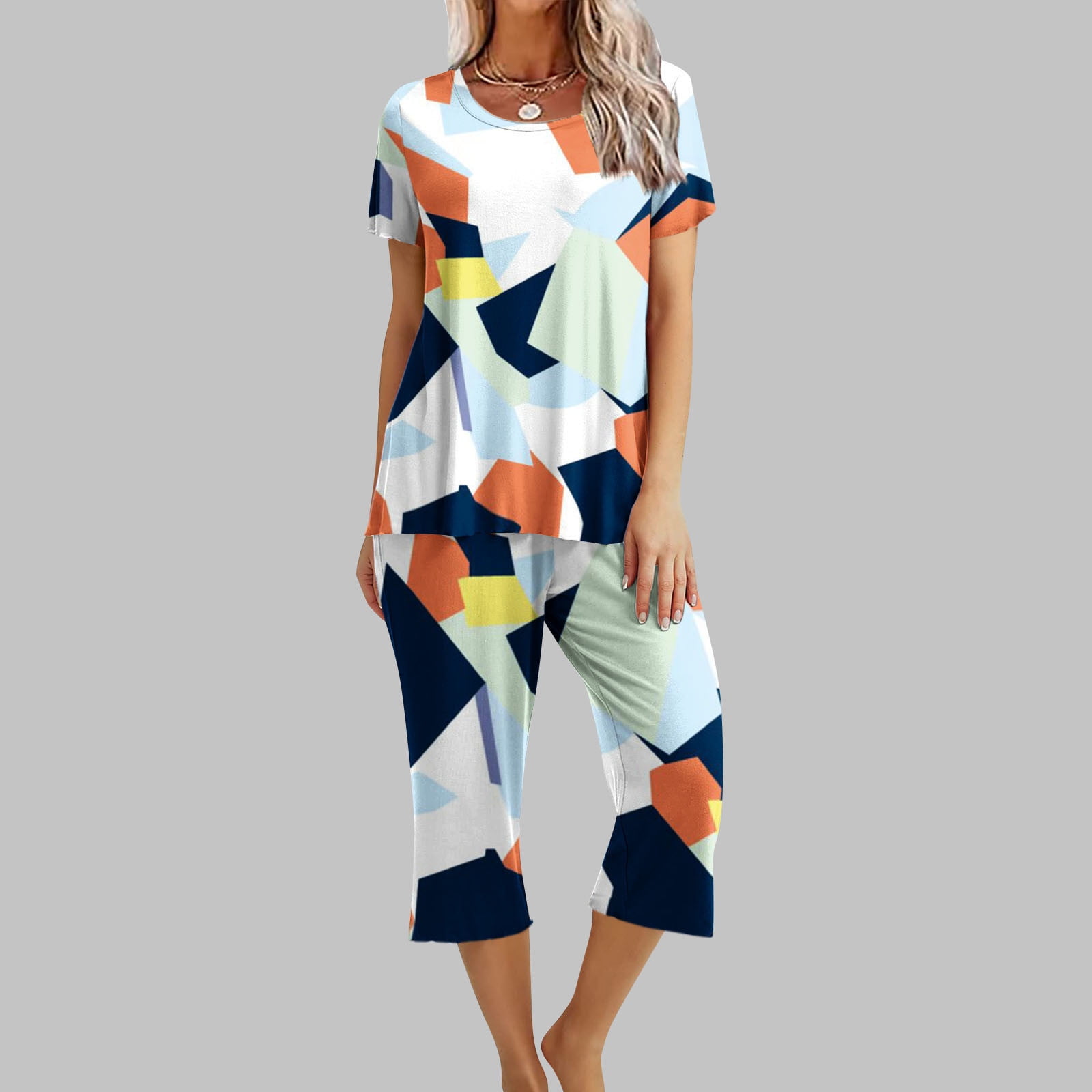 Click here for Eqwljwe Summer Saving!womens Pajama Sets Capri sum... prices