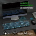 Wireless Keyboard and Mouse with Power Display, Blacklit Rechargeable ...