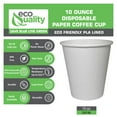 EcoQuality 10oz White Paper Coffee Cups, Disposable, Recycled Materials ...