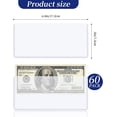 60 PCS Pack Hard Plastic Clear Money Holder, 6.8 x 2.9 Inch Transparent ...