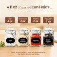 Set Of 12 Square Glass Spice Jars With Airtight Lids (4 Oz) Mini Favor ...