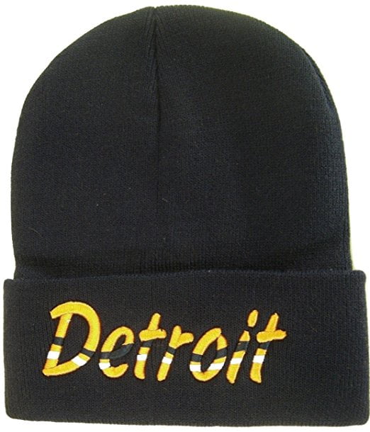 Detroit Adult Size Wavy Script Winter Knit Beanie Hat (Navy) - Walmart.com