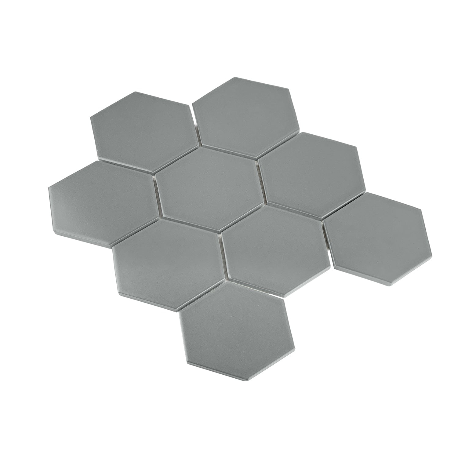 Gio Gray Matte 4" Hexagon Porcelain Mosaic Tile - Walmart.com