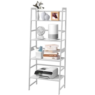 Ada Home Decor Furniture 4 Tier Open Shelf White Harmon Modern Bookcase ...