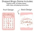 Big Dot of Happiness Pink Rose Gold Birthday - Picture Bingo Cards and Markers - Happy Birthday ...