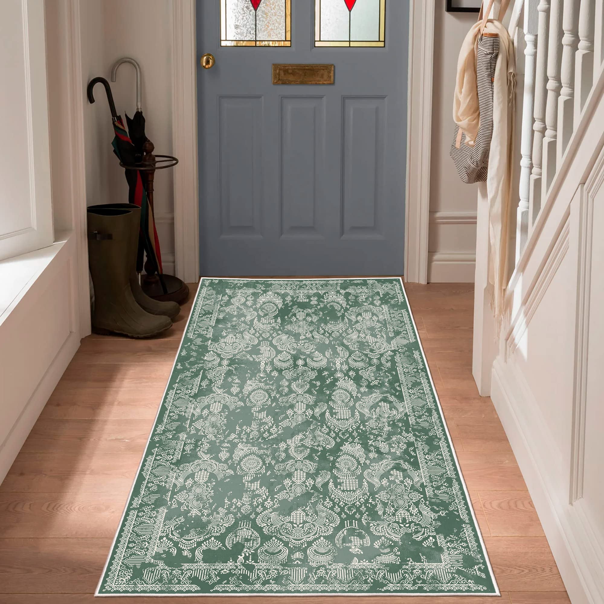 HomeNette Machine Washable Rug 3'9"x7'2", Non Slip, Stain Resistant ...
