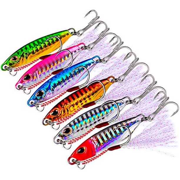 6pcs Lead Jigging Fishing Lures,10g 30g , Offshore Micro Butterfly Jigs ...