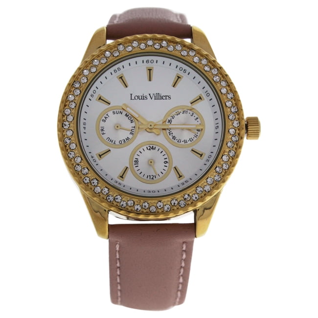 Click here for Lv2078 Gold/Cream Leather Strap Watch By Louis Vil... prices