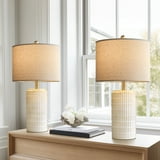 Oneach White Ceramic Table Lamps Set of 2 for Living Room Bedroom 23 ...