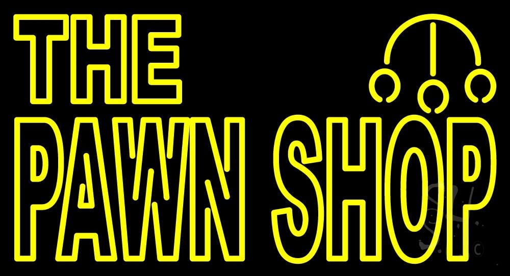 The Pawn Shop LED Neon Sign 20 x 37 - inches, Black Square Cut Acrylic ...