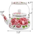 2.6 Quart Enamel Stovetop Tea Pot with Pink Floral Pattern - Walmart.com
