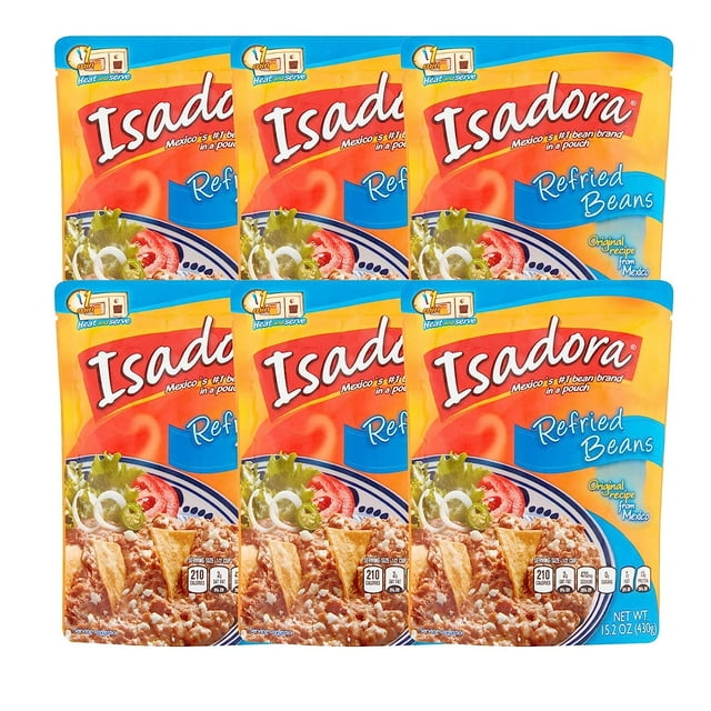 Isadora Refried Beans 15.2oz Pouch (Original Refried Beans, 6 Pack ...