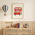 Affixzi Red Bus Wall Art, Animal Room Decor, Safari Playroom Poster ...