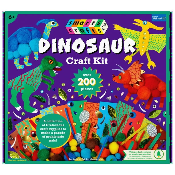 Smarts & Crafts Dinosaur Craft Kit, 200+ Pieces, for Kids 6+ - Walmart.com