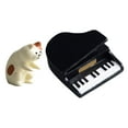 2Pcs Cats Playing Piano Ornaments Cartoon Cats Pianist Statues ...
