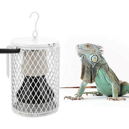 Reptile Heat Lamp with Guard, Ceramic Heat Emitter Basking Heater Lamp ...
