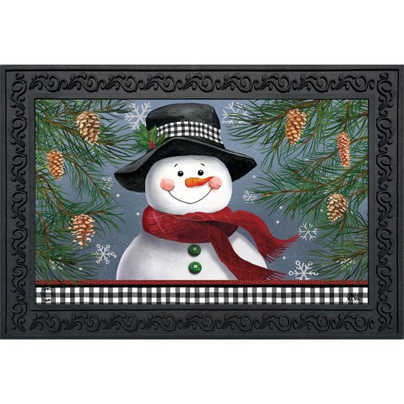 Briarwood Lane Outdoor Welcome Mat - Snow Time Snowman Winter Doormat ...