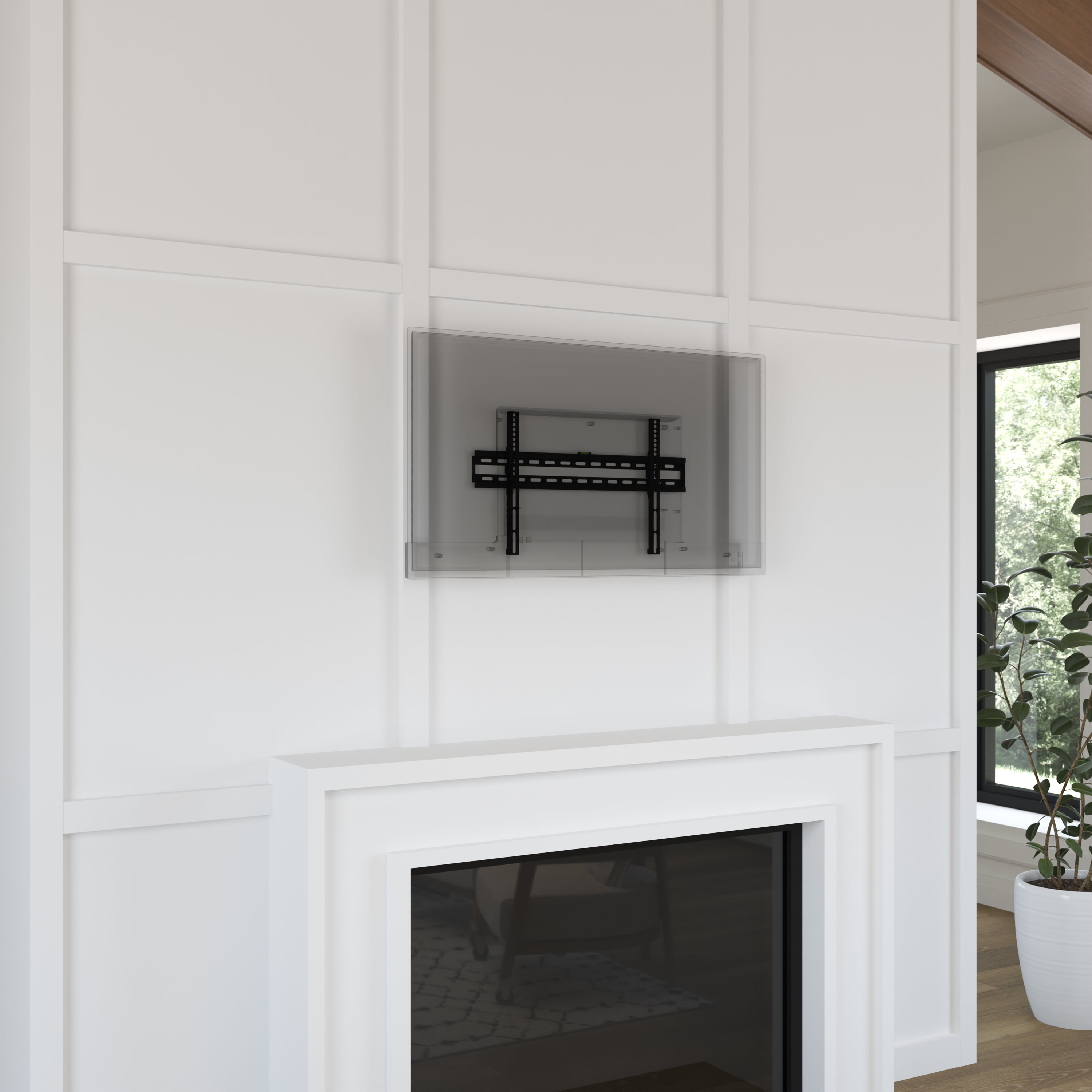 Emma + Oliver Fixed Universal TV Wall Mount With Built-In Level Holds ...