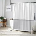 Seasonwood Fabric Textured Shower Curtains with Reinforced Buttons ...