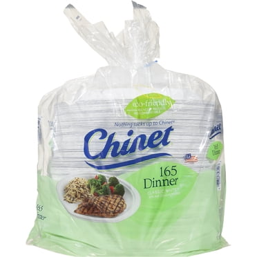 Chinet Classic White Paper Compartment Dinner Plates, 10 3/8”, 32 Count ...