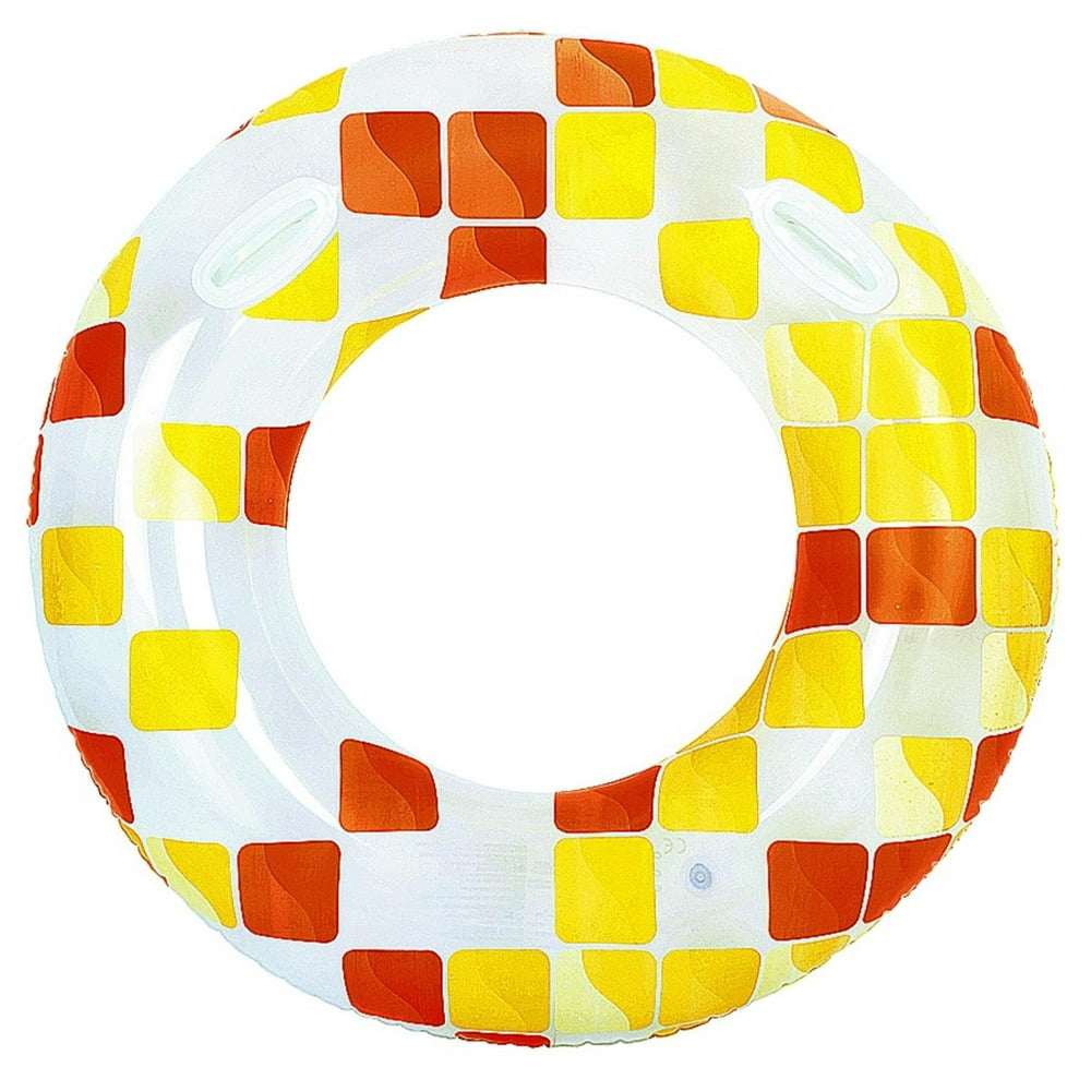 47" Yellow and Orange Fashion Mosaic Inflatable Swimming Pool Inner ...