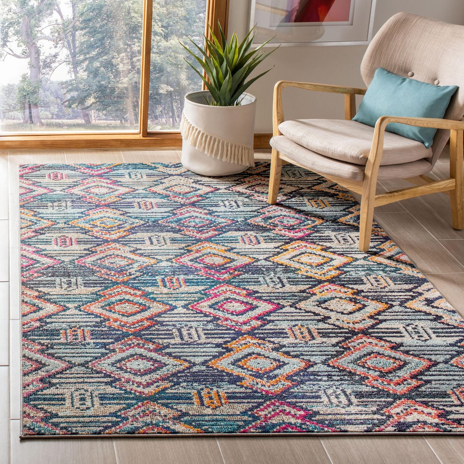 Click here for Safavieh Madison Zaman Geometric Area Rug 5 Ft 3 I... prices