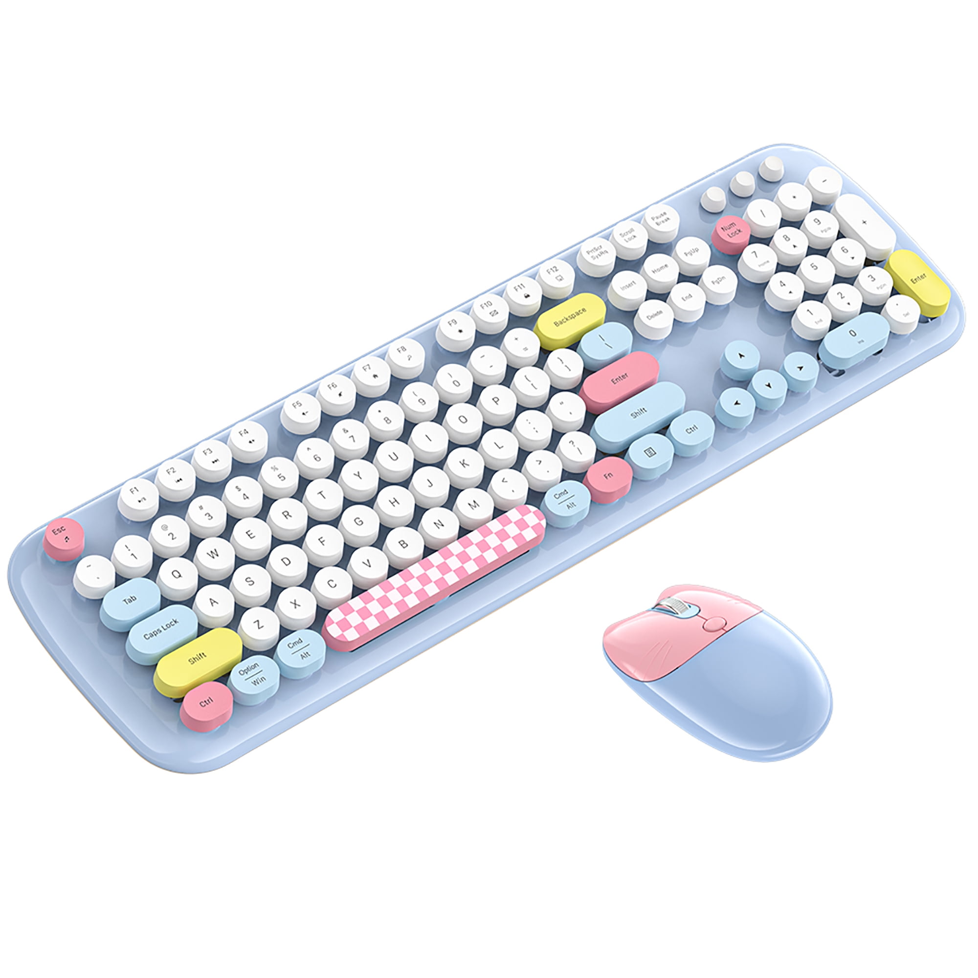 HOCO Wireless Keyboard and Mouse Set ,Cute Keyboard Retro Round Keycap ...