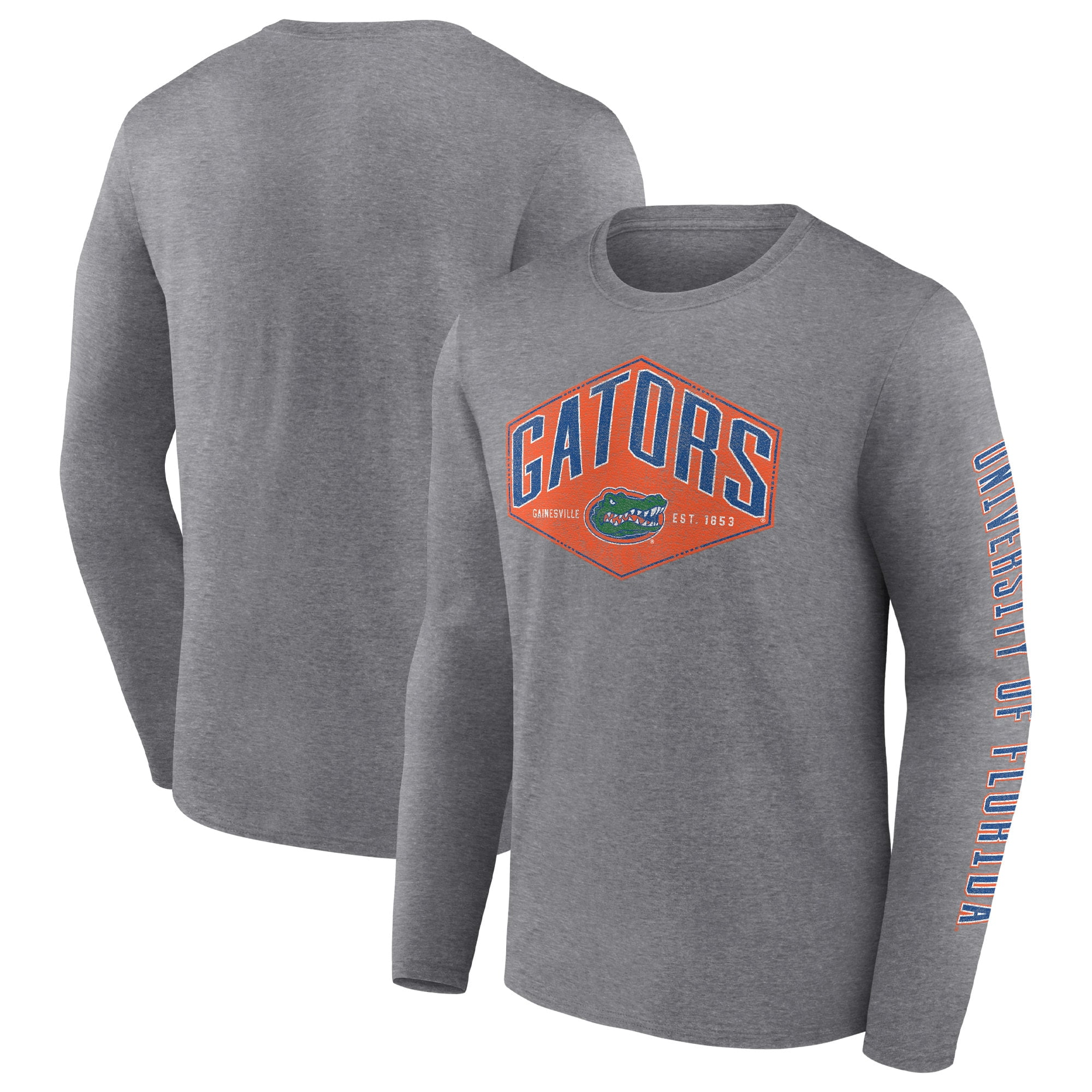 Men's Heathered Gray Florida Gators Out Work Long Sleeve T-Shirt ...