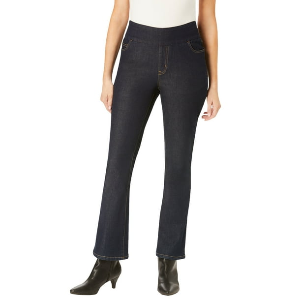 Woman Within Women's Plus Size Petite Flex-Fit Pull-On Bootcut Jean ...