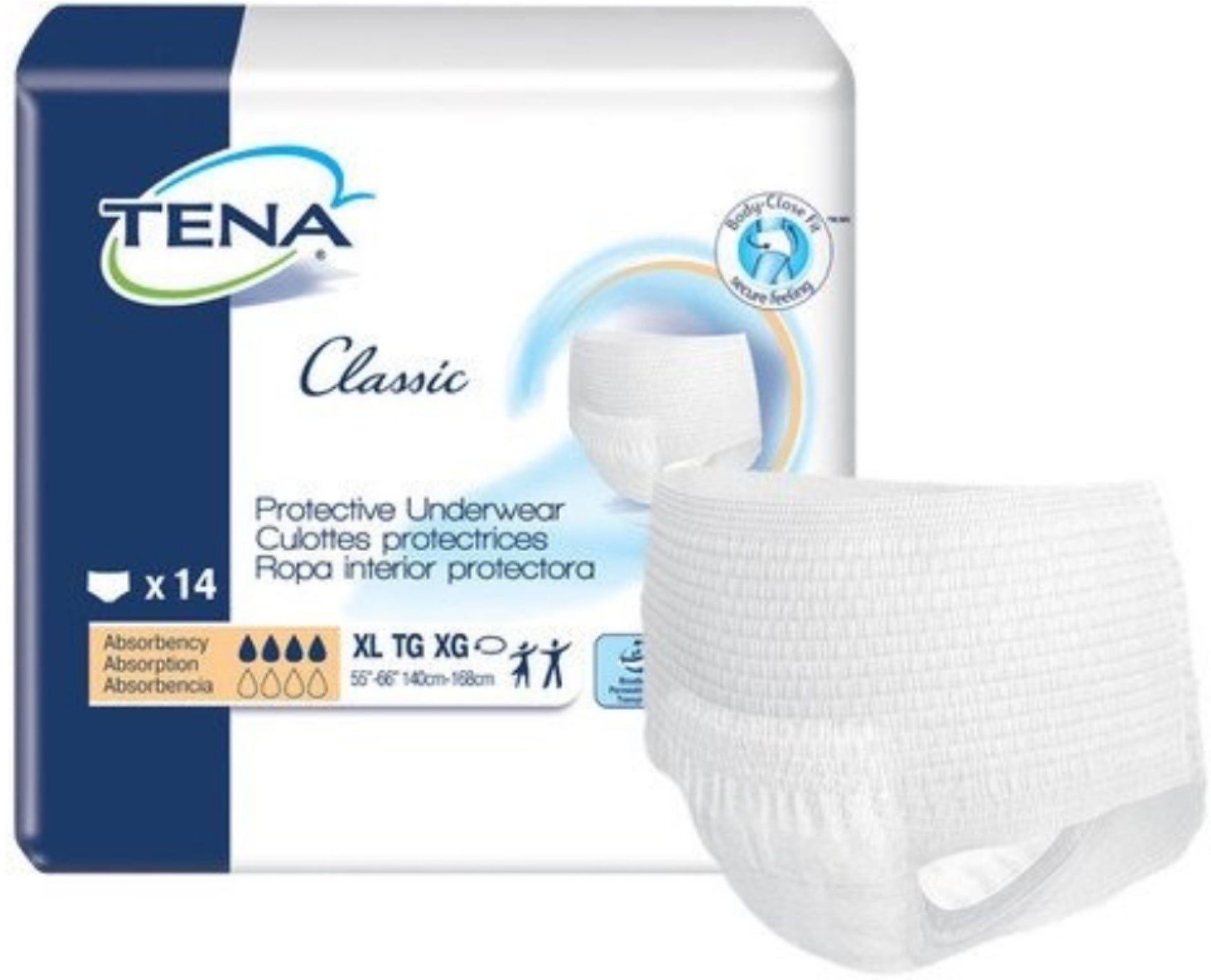 TENA 72516 Classic Protective Underwear, Pack of 4 - 14 ea - Walmart.com