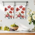 Dish Towels, Red Poppy FLoral Absorbent Kitchen Towels 2 PCS, Nature ...