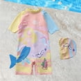 Bobifish Toddler Girls One Piece Rash Guard Swimsuit Half Sleeve Print ...