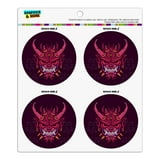 Japanese Horned Demon Mask Oni Refrigerator Fridge Locker Vinyl Circle ...