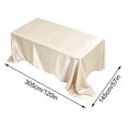 Ivory Satin Tablecloth with Smooth Rectangular Design, 120 Inch, for ...