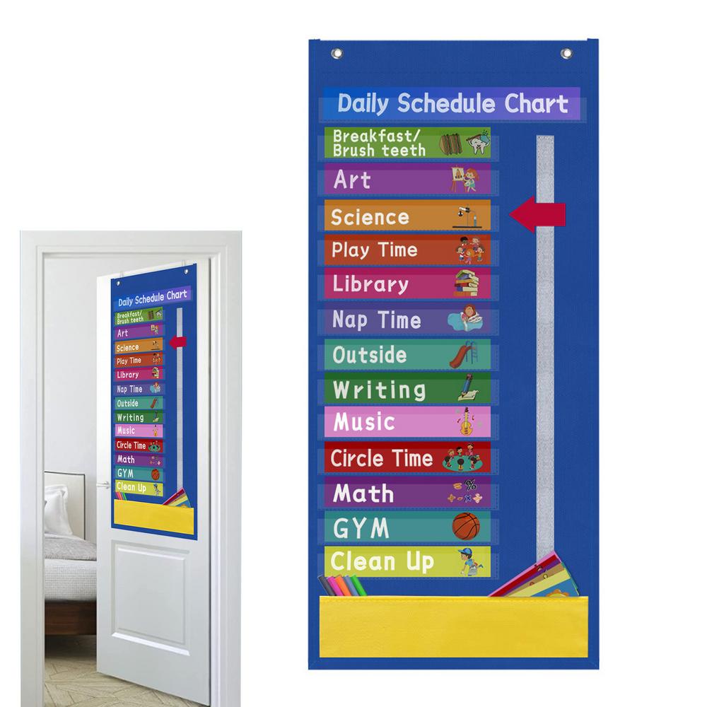 TAONMEISU Daily Schedule Chart School Supplies Classroom Pocket Chart TAONMEISU Daily Schedule Chart School Supplies Classroom Pocket Chart