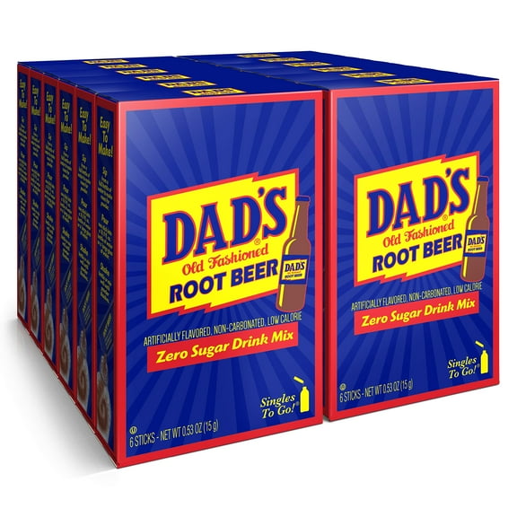 Dad's Old Fashioned Root Beer Drink Mix, 6 Packets for Classic Flavor ...