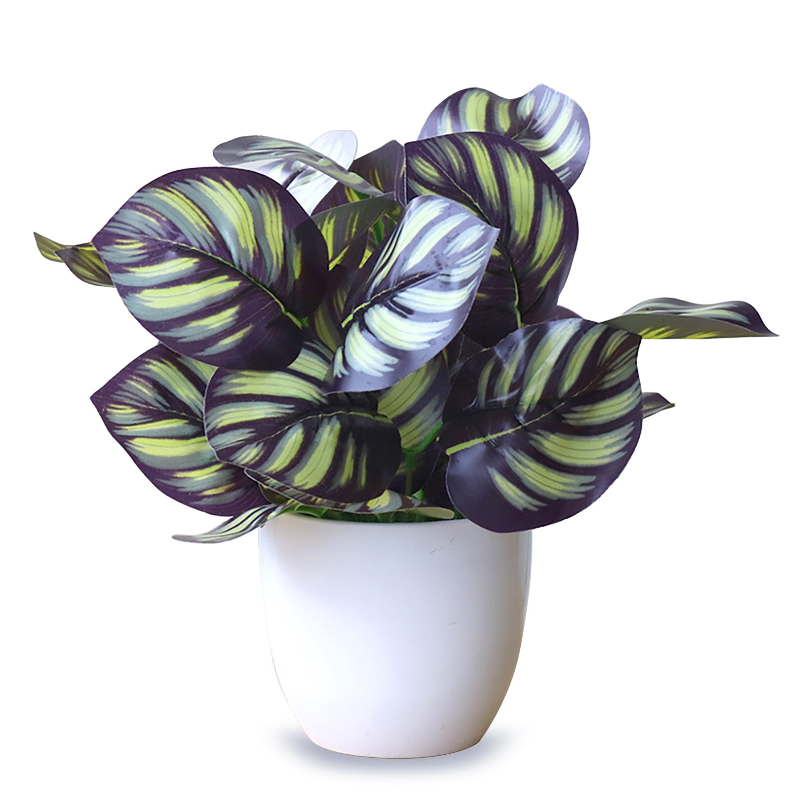 Visland Mini Potted Fake Plants Artificial Plastic Foliage Plants for ...