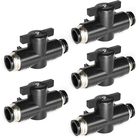 TILIYHELLO 5pcs 12mm OD Pneumatic Ball Valve, Push Control Valve ...