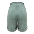 Angala Womens Casual Pants Solid High Elastic Waist Short Pants ...